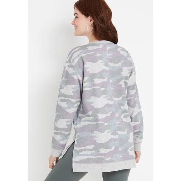 Maurices | Tops | Maurices Rtv Willowsoft Green Camo Tunic Sweatshirt ...